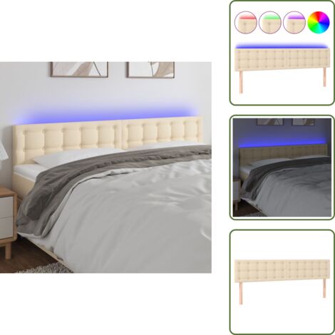 LED Kopfteil Creme 160x5x78/88 cm Stoff - LED-Kopfteil - Bett-Kopfteil ...