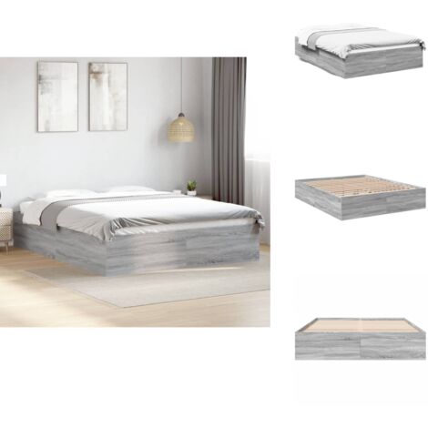 Bettgestell Grau Sonoma 160x200 cm Holzwerkstoff - Holzbettfassungen ...