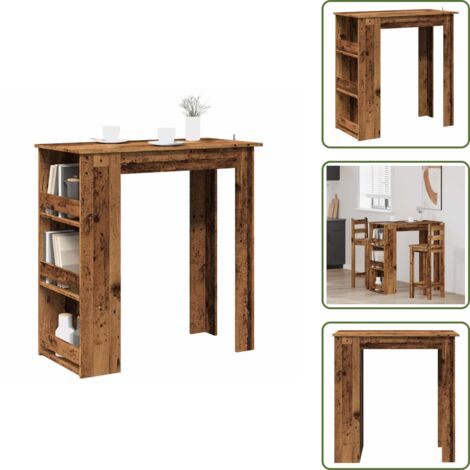 Bartisch mit Regal Altholz-Optik 102x50x103,5 cm - Bartisch - Bartische ...