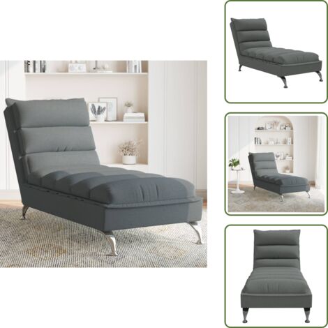 Chaiselongue mit Kissen Dunkelgrau Stoff - Chaiselongue - Chaiselongues ...