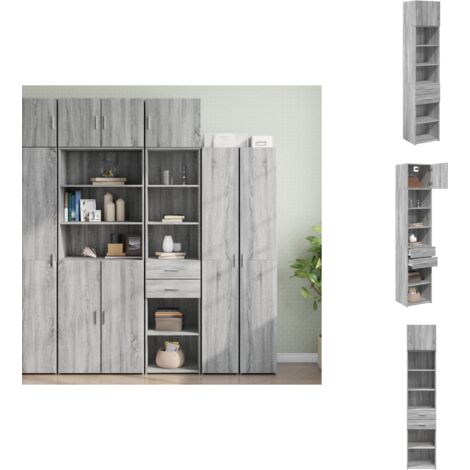 Hochschrank Schmal Grau Sonoma 45x42,5x225 cm Holzwerkstoff ...