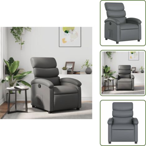 Relaxsessel Grau Kunstleder - Komfortsessel - Relaxsessel ...