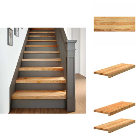 Treppenstufen 2 Stk. Hellbraun 70x30x2 cm Massivholz Eiche ...