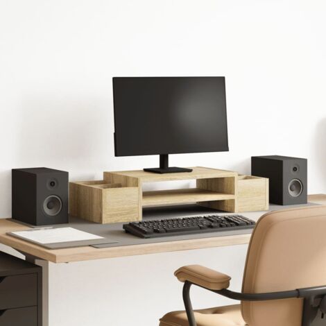 Monitorständer mit Stauraum Sonoma-Eiche 70x27x15 Holzwerkstoff ...