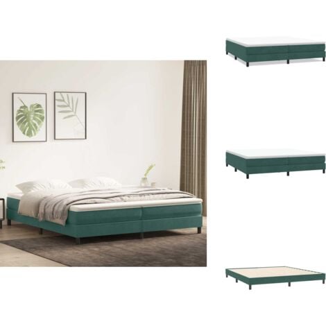Boxspringbett ohne Matratze Dunkelgrün 200x220 cm Samt - Boxspringbett ...