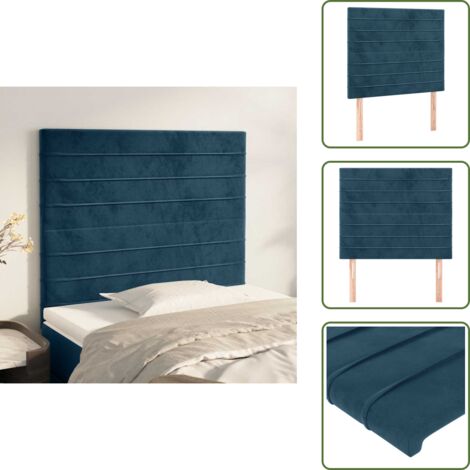 Kopfteile 2 Stk. Dunkelblau 80x5x78/88 cm Samt - Bettkopfteile ...