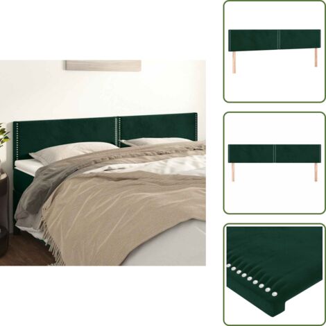 Kopfteile 2 Stk. Dunkelgrün 90x5x78/88 cm Samt - Bettkopfteile ...