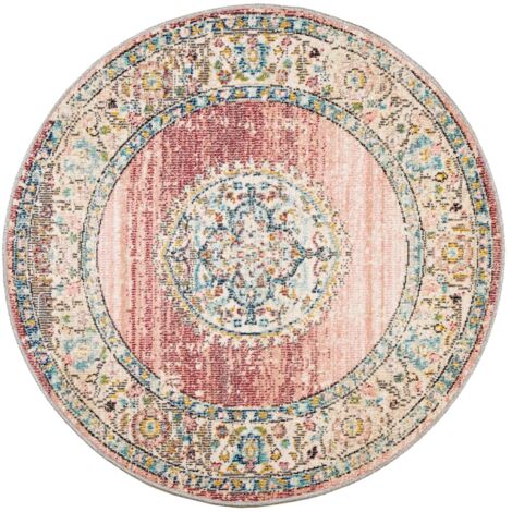 Teppich ARBIZU Indoor und Outdoor Vintage-Design Ø 200 cm ...