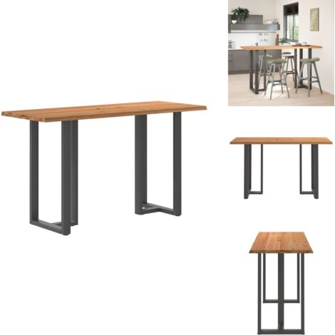 Bartisch mit Baumkanten 200x80x102 cm Massivholz Rechteckig - Bartisch ...