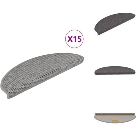 Treppenmatten Selbstklebend Sisal-Look 15 Stk. 65x21x4 Silbern ...
