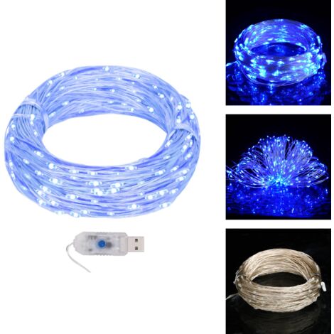 LED-Lichterdraht 40 m 400 LED Blau 8 Funktionen - LED-Kette - LED ...