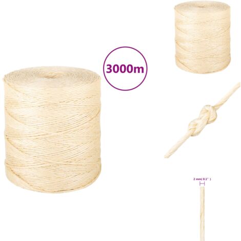 Seil 100% Sisal 2 mm 3000 m - Sisal Seil - Naturfaser Seil - Hanfseil ...