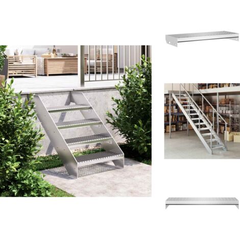 Gitterroststufe 60x24x7 cm Verzinkter Stahl - Treppenstufe - Gitterrost ...