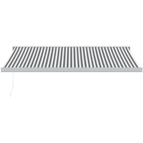Markise Einziehbar Anthrazit und Weiß 4,5x3 m Stoff Aluminium ...