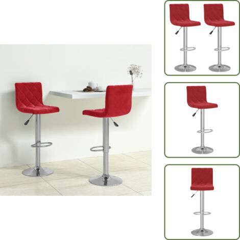 Barhocker 2 Stk. Weinrot Samt - Barhocker - Samtsitz - Weinrot ...