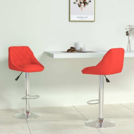 Barhocker 2 Stk. Rot Kunstleder - Barhocker - Tresenhocker ...