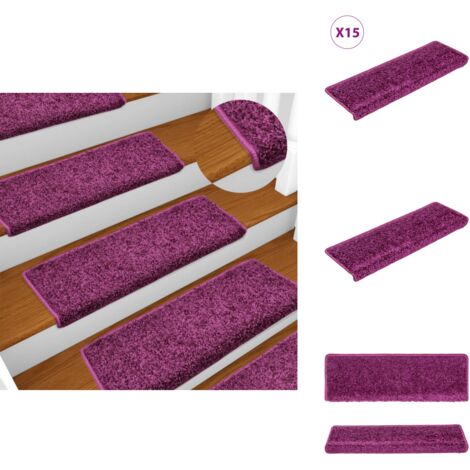 Teppich-Treppenstufen 15 Stk. 65x21x4 cm Violett - Teppich Für Treppen ...