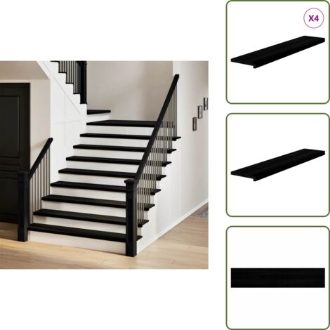 Treppenstufen 4 Stk. Dunkelbraun 120x30x2 cm Massivholz Eiche ...