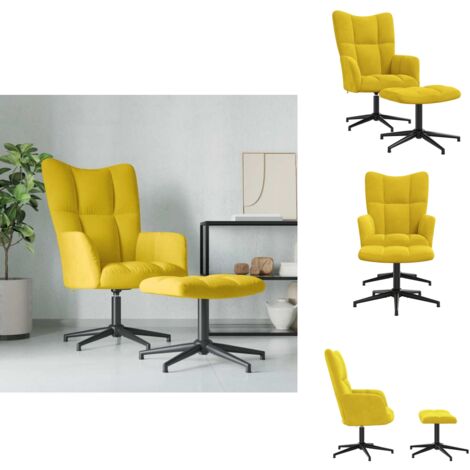 Relaxsessel mit Hocker Senfgelb Samt - Sessel - Relaxsessel - Samt ...