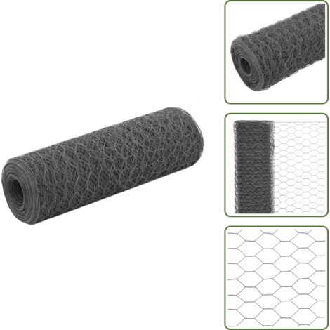 Drahtzaun Stahl mit PVC-Beschichtung 25x0,5 m Grau - Draht Zaun - Draht ...