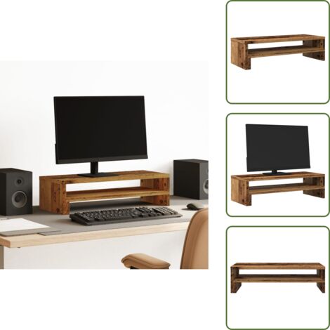 Monitorständer Altholz-Optik 54x22x15 cm Holzwerkstoff - Monitorständer ...