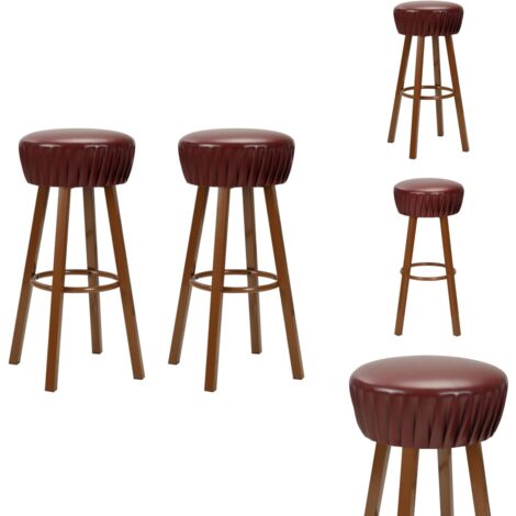 Barhocker 2 Stk. Braun Kunstleder - Industrieller Barhocker - Vintage ...