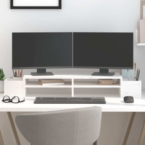 Monitorständer Weiß 100x27,5x15 cm Massivholz Kiefer - Monitorständer ...