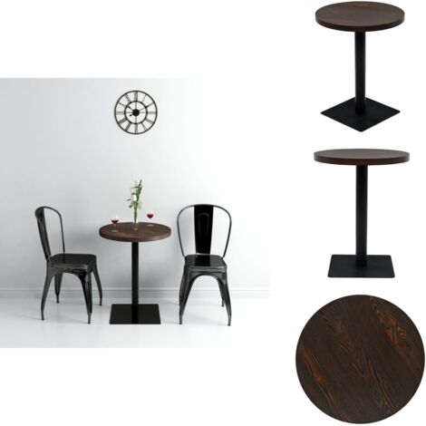 Bistrotisch MDF und Stahl Rund 60×75 cm Dunkle Esche - Esstisch ...