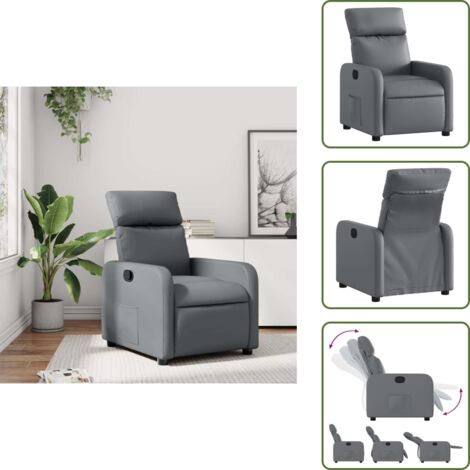 Relaxsessel Grau Kunstleder - Komfortsessel - Relaxsessel - Lounge ...