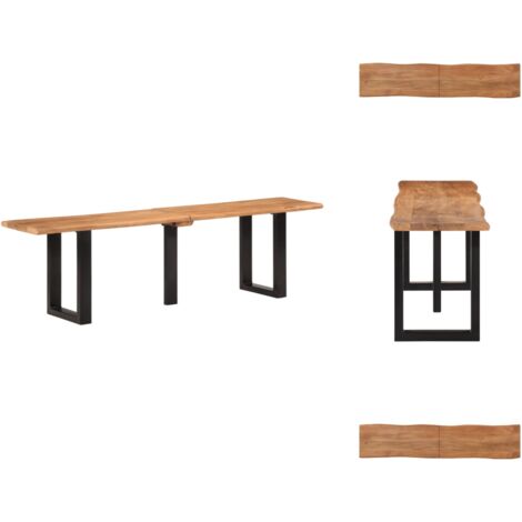 Bank 160 cm Massivholz Akazie und Stahl - Industrielle Bank - Holzbank ...