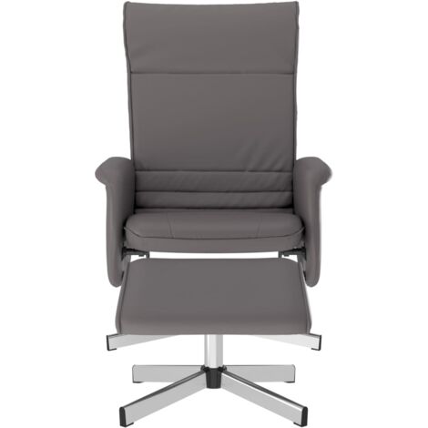 Relaxsessel mit Fußhocker Grau Kunstleder - Komfortsessel - Relaxsessel ...