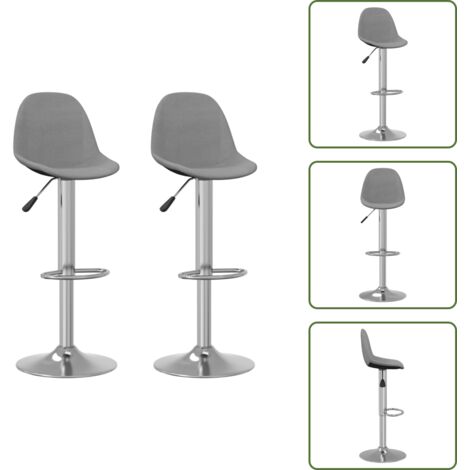 Barhocker 2 Stk. Grau Stoff - Barhocker - Tresenhocker - Thekenhocker ...
