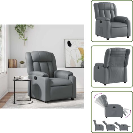 Relaxsessel Grau Kunstleder - Komfortsessel - Relaxsessel ...