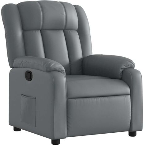 Relaxsessel Grau Kunstleder - Komfortsessel - Relaxsessel ...