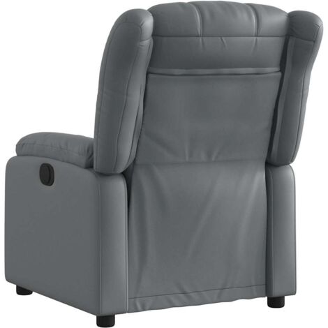 Relaxsessel Grau Kunstleder - Komfortsessel - Relaxsessel ...