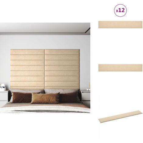 Wandpaneele 12 Stk. Creme 90x15 cm Stoff 1,62 m² - Wandpaneele ...