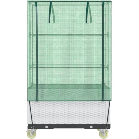 Hochbeet mit Aufsatz und Rollen Rattan-Optik 80x50x182 cm - Hochbeet ...