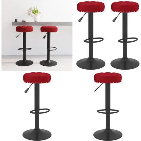 Barhocker 2 Stk. Weinrot Samt - Samt Sessel - Barhocker Rot - Drehbares ...