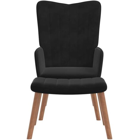 Relaxsessel mit Hocker Schwarz Samt - Sessel - Samt Sessel - Wohnraum ...