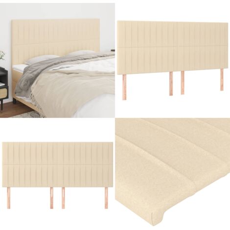 Kopfteile 4 Stk. Creme 80x5x78/88 cm Stoff - Bettkopfteile - Betthöhe ...