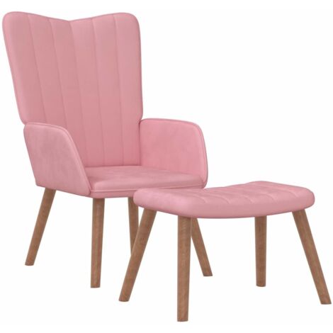 Relaxsessel mit Hocker Rosa Samt - Sessel - Samt Sessel - Rosa Sessel ...