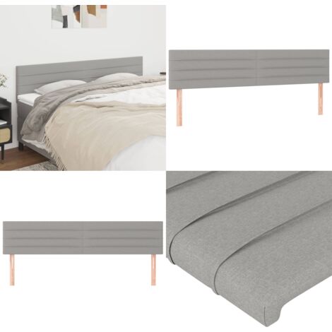 Kopfteile 2 Stk. Hellgrau 90x5x78/88 cm Stoff - Bettkopfteile ...
