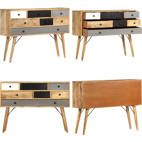 vidaXL Sideboard 110 x 30 x 82 cm Massivholz Mango