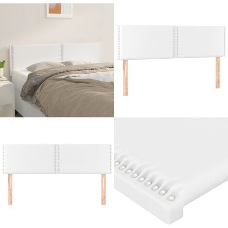 Kopfteile 2 Stk. Weiß 72x5x78/88 cm Kunstleder - Bettkopfteile ...