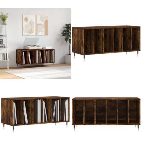 Plattenschrank Räuchereiche 100x38x48 cm Holzwerkstoff - Plattenregal ...