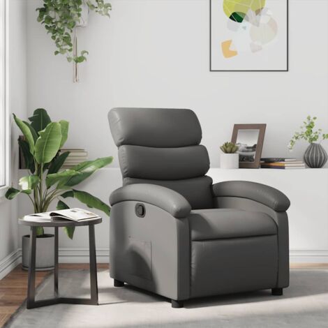 Relaxsessel Grau Kunstleder - Komfortsessel - Relaxsessel ...