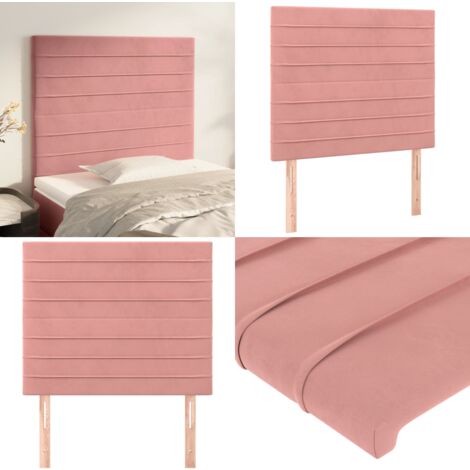 Kopfteile 2 Stk. Rosa 100x5x78/88 cm Samt - Bettkopfteile - Rosa - Samt ...