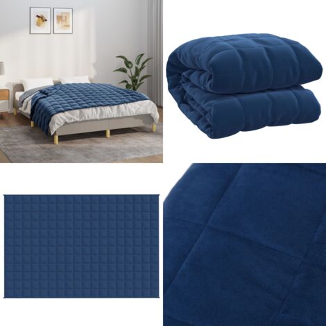 Gewichtsdecke Blau 122x183 cm 9 kg Stoff - Gewichtsdecke - Schlafdecke ...