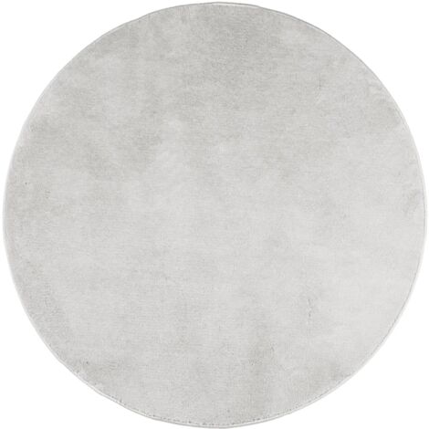 Teppich OVIEDO Kurzflor Grau Ø 160 cm - Kuscheldecke - Kurzflorteppich ...