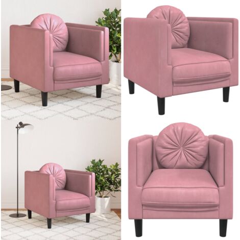 Sessel mit Kissen Rosa Samt - Sessel - Rosa Sessel - Samt Sessel ...